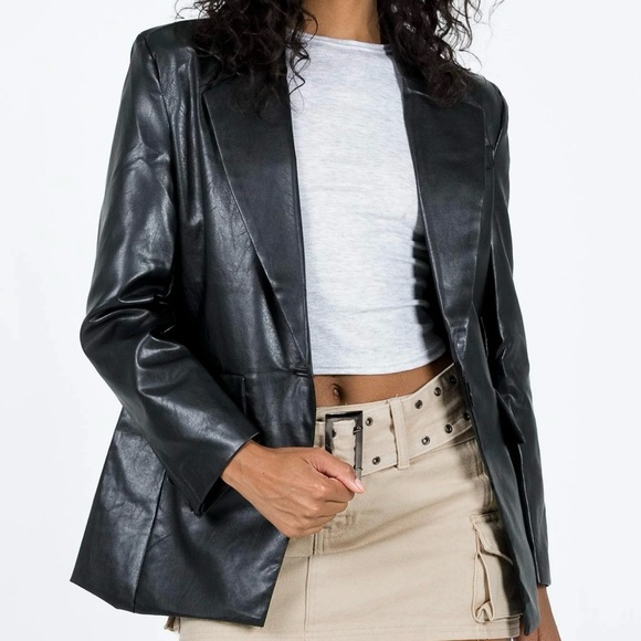 Princess Polly | Jackets & Coats | Princess Polly Jocelyn Faux Leather ...